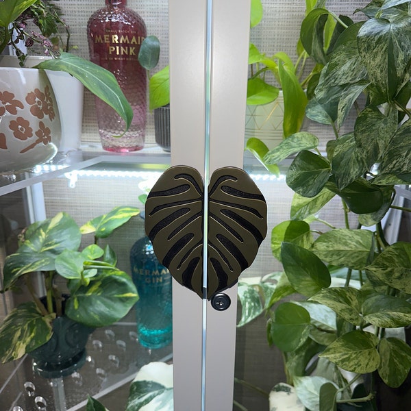 Monstera Leaf Brass Knobs and Pulls/ Turtle Leaf Drawer Knobs/cabinet Pulls/wardrobe Pull ...