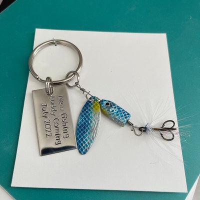 Minnow Fishing Lure Key Chain Personalize, Customized, Hooked on You - Etsy