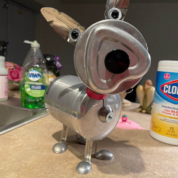 Dog Lifting His Leg on Fire Hydrant Sculpture - Found Object Art ...