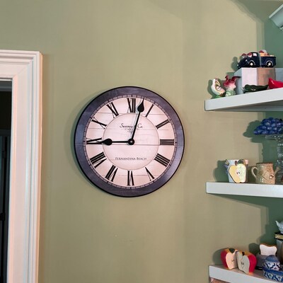 Nantucket Blue Wall Clock, 8 Sizes, EXTRA Quiet Mechanism, Lifetime ...