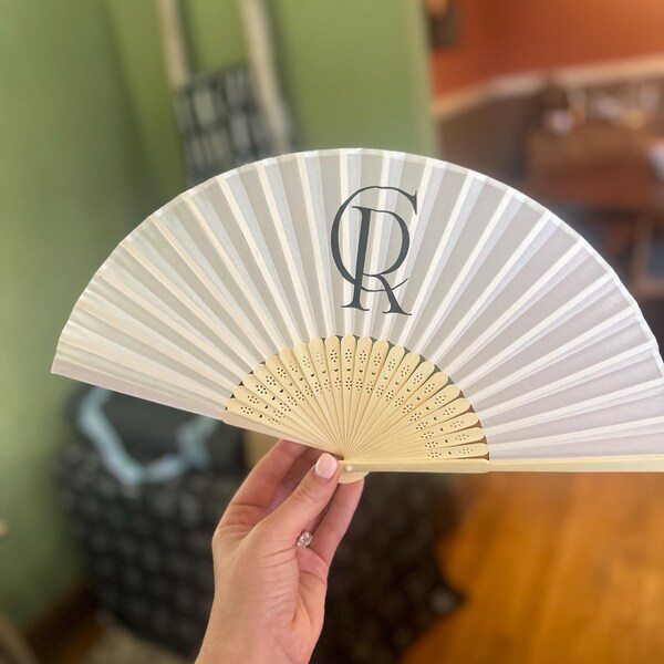 Royal Blue Silk Hand Fans,personalized Text Printed Fans ,monogram ...