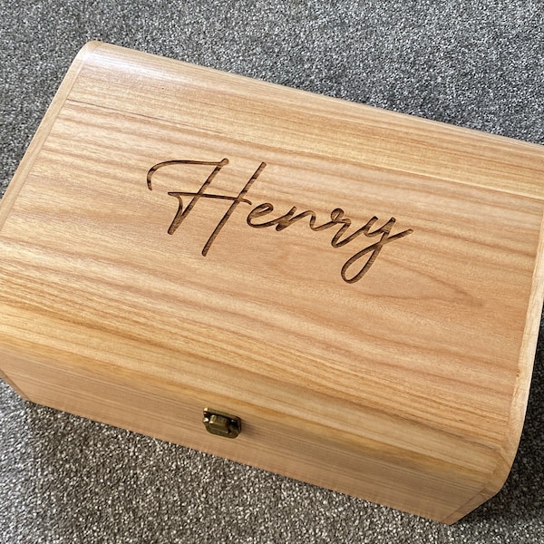 Personalised Engraved Name Keepsake Chest - Etsy