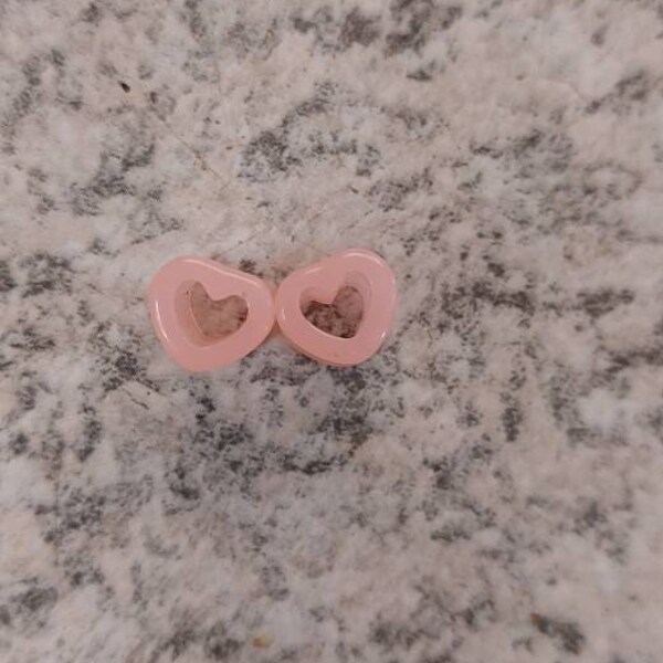 Up to 2" True Love Pastel Pink Heart Shaped Ear Plugs Gauges Tunnels ...