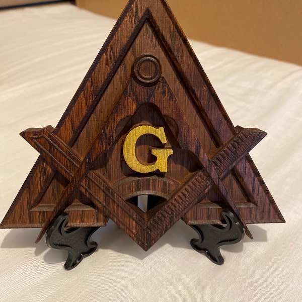 PERSONALISED - Solid Wood Carved Masonic Compass and Square Plaque ...