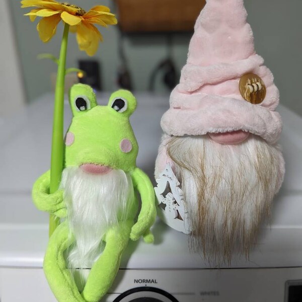 Gnome Frog Plush With Sunflower Cute Frog Gnome Stuffed Animal ...