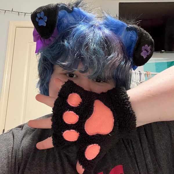 Purple Black ‘ Crystals “ Pastel Kawaii Emo Goth Choker Necklace Collar ...