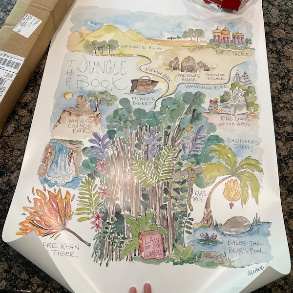 Jungle Book Watercolor Map Art Print - Etsy