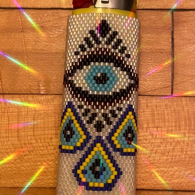 Evil Eye Lighter Cover Pattern Ethnic Lighter Beading Pattern Seed Bead ...