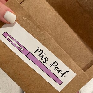 CUSTOM Teacher Flair Pen Sticker Teacher Gift Personalized | Etsy