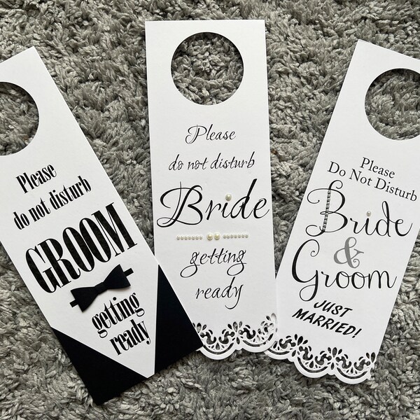Set of 3 DND Wedding Door Hangers Bride, Groom & Just Married - Etsy