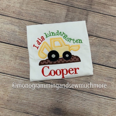 I Dig Kindergarten Digger Backhoe Excavatordigital Machine - Etsy