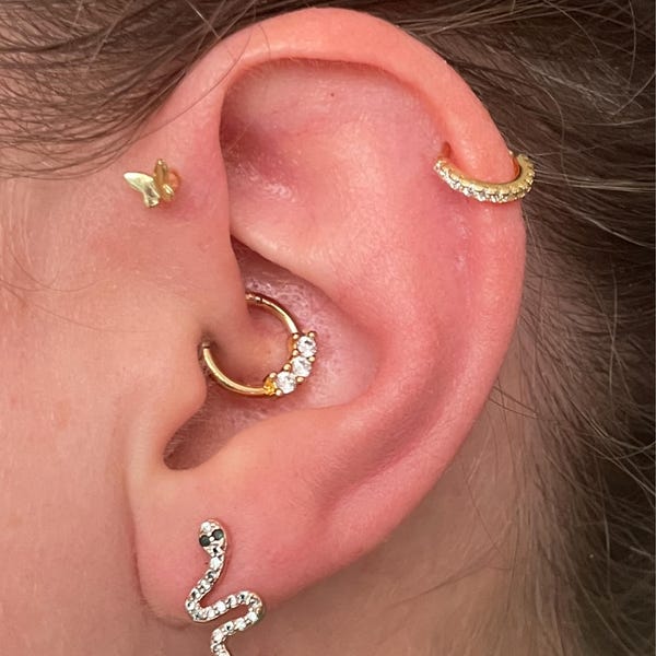 Daith Earring Daith Piercing 16g Rook Earring Rook Piercing Eyebrow ...