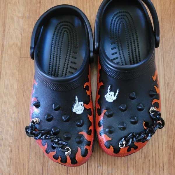 Custom Fire Flame clogs - Etsy