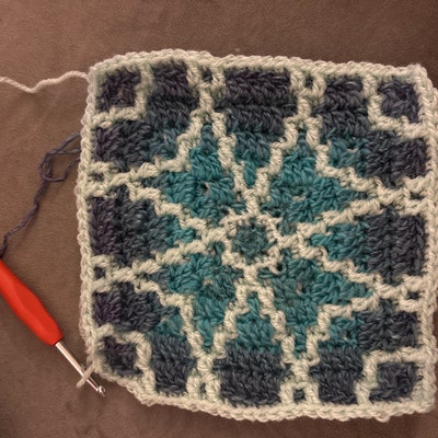 Easy Geometric Mosaic Crochet Afghan/blanket Pattern Dancing Squares ...