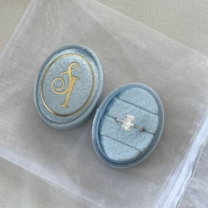 THREE SLOT Ring Box, Three Slot Velvet Ring Box, Three Slot Wedding ...