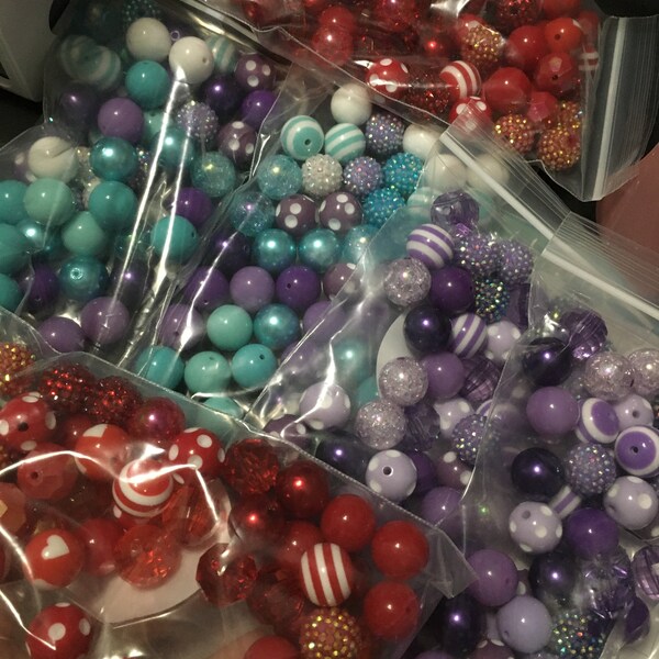 20mm Beads, Red Beads Variety Pack, Bubblegum Beads Wholesale, Chunky ...