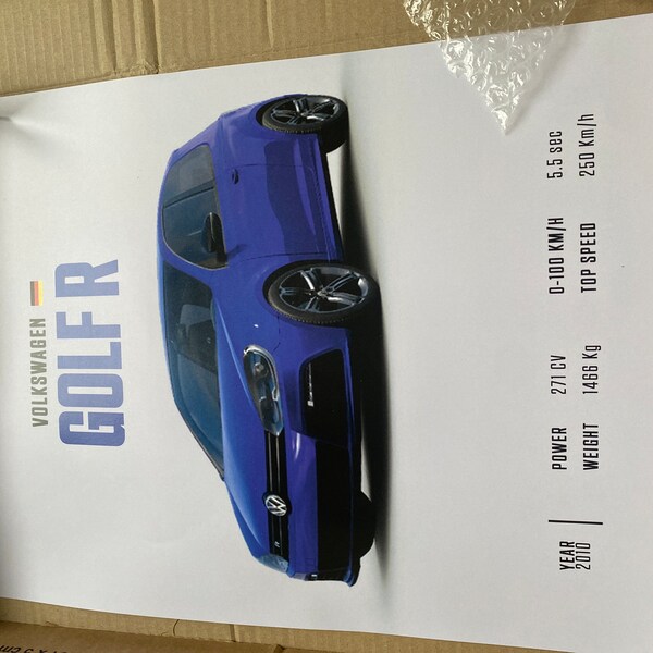 Car Poster Volkswagen Golf R, Car Poster Print, Classic Car Wall Art ...
