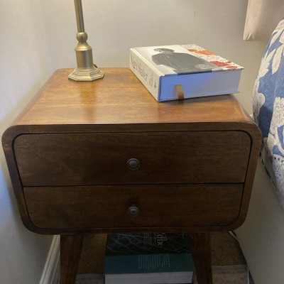 Bedside Table With Shelves Curved Bedside Table Unique Modern Farmhouse ...