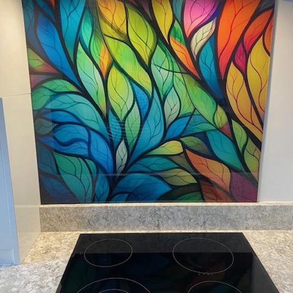 Beautiful Stained Glass Effect Wall Art, HD Digital Print on Glass ...