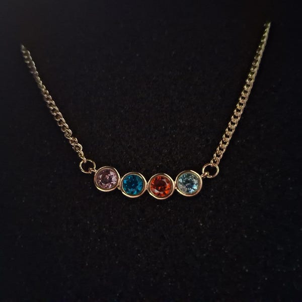Custom Birthstone Necklace, Multiple Birthstone Necklace, Anniversary ...