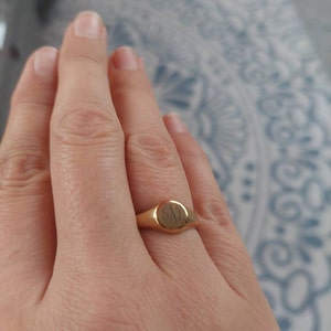 Monogram Signet Ring for Women Gold Initial Ring Personalized - Etsy