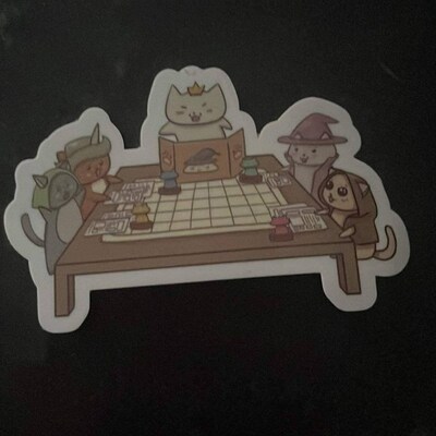 Cats Playing Rpg Sticker Rpg Sticker Tabletop Gaming - Etsy