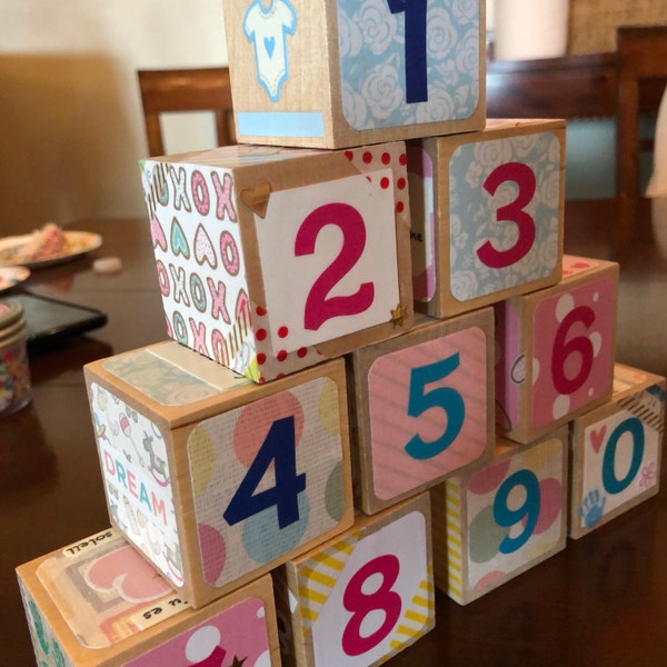 Baby Shower Activity - DIY Baby Block Kit - Wooden Blocks - Gender ...