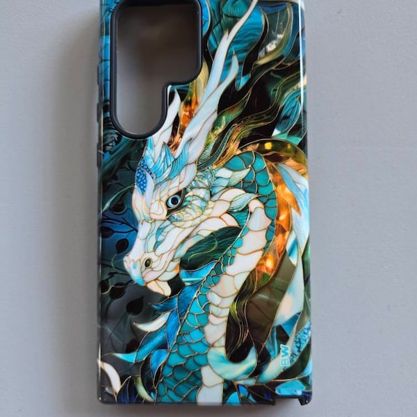 Chinese Dragon Stained Glass Mosaic Phone Case for iPhone 17 16 15 14 ...