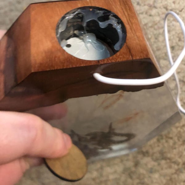 Silver Wolf Resin Lamp, Handmade Decor Epoxy Lamp, Unique Handmade Gift ...