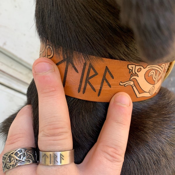 Leather Norse Celtic Dog Collar - Custom - Personalized - Handmade - Etsy