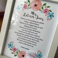 Teacher Poem Thank You Teacher Gift End of Year Teacher Gift ...