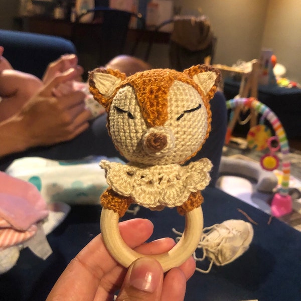Lucy Fox CROCHET PATTERN, Baby Rattle Crochet Pattern, Crochet Fox ...