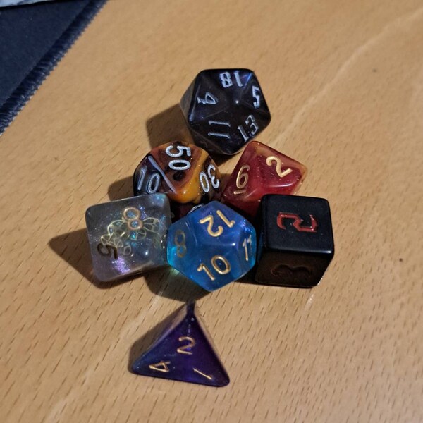 Polymorph Mystery Dice Set 7pcs D&D Pathfinder Call of Cthulhu Tabletop ...