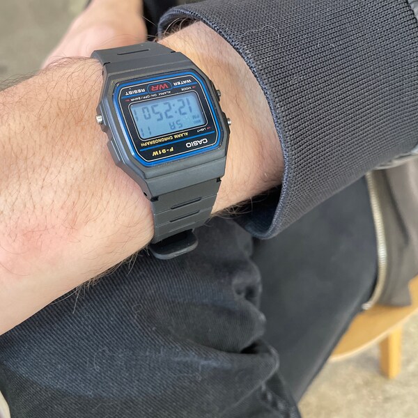 Casio World Time Illuminator Silver Watch With Black Nylon Band, AE ...