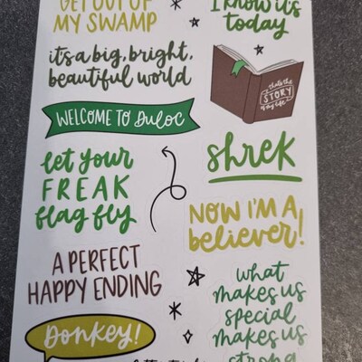Shrek the Musical Inspired Sticker Sheet - Etsy