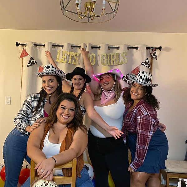 Let's Go Girls Banner - Bachelorette Party, Customized Banner, Western ...