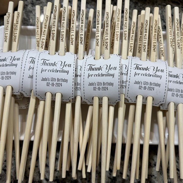 Personalized Bamboo Chopstick Set, Ideal Wedding Gift, Customized ...