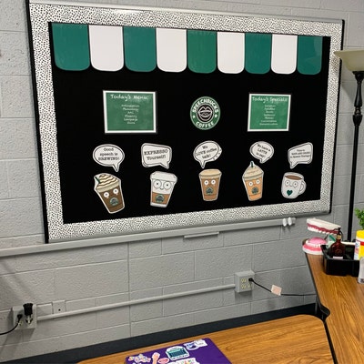 Math Coffee Shop Bulletin Board Kit, Back to School Classroom/door ...