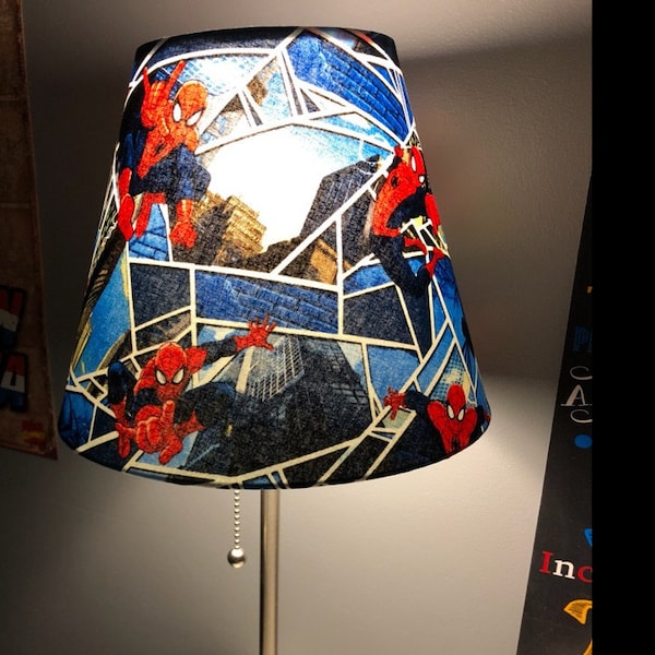 Spider-man Lamp Shade (marvel Comics). Shades Are 9.5" X 5" X 7" Tall ...