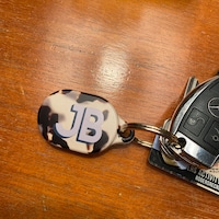 Monogram Tortoise AirTag Case Personalized Large Initials Hard Plastic Protective Custom Apple ...