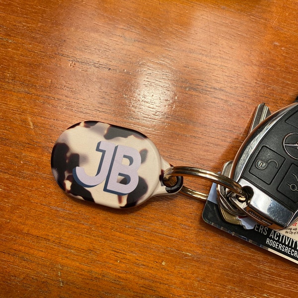 Monogram Tortoise AirTag Case | Personalized Large Initials Hard ...