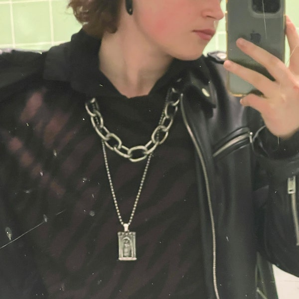 Stainless Steel Chain Necklace Heavy Duty Chunky Silver Thick Queer ...