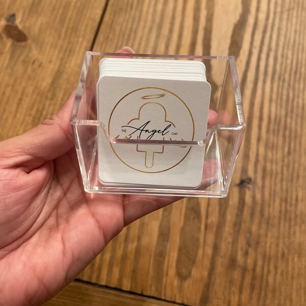 Set of 3 Square Business Card Holder business Card Display Office Desk ...