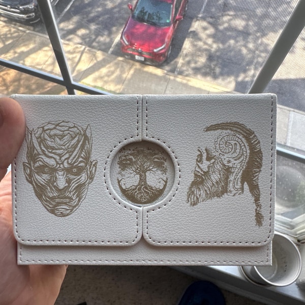 Customized Engraved White MTG 300+ Card Box, Commander Deck, TCG Box ...