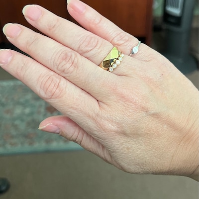 Gold Ring / 14k Solid Gold Statement Ring / Bold Gold Ring / Pattern ...