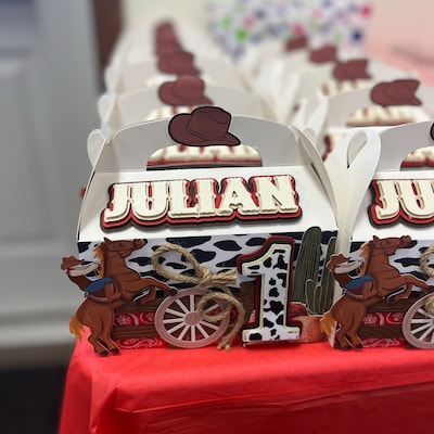 My First Rodeo Gable Party Favor Boxes for Girls - Etsy