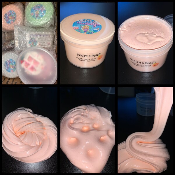 Peach Scented Fluffy Slime ~ Fluffy Slime ~ Scented Slime ~ Fruit ...