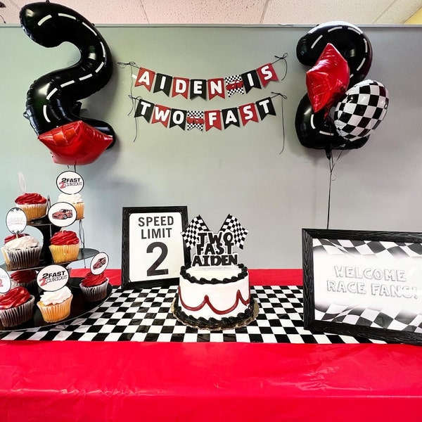 Two Fast Birthday Banner Personalized - Etsy