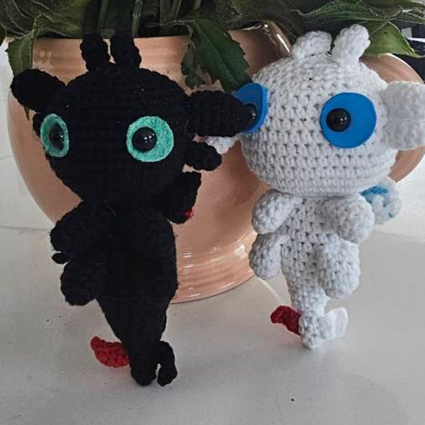 Toothless Dragon Crochet Plush, How to Train Your Dragon, Night Fury ...