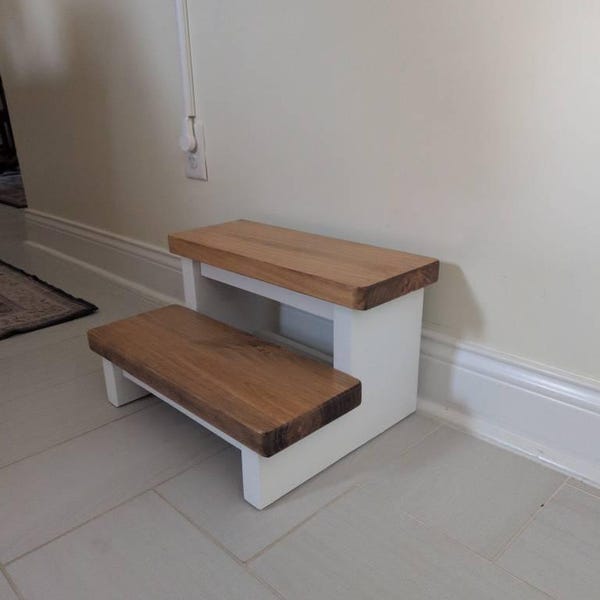 Large Step Stool - Adult Size Stool - Wooden Step Stool - Farmhouse ...